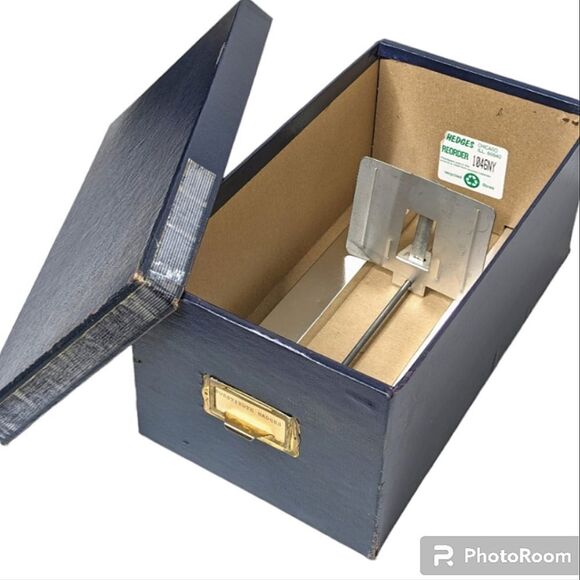 Storage & Organization | Vintage Blue Cardboard Cardcatalog File Box ...